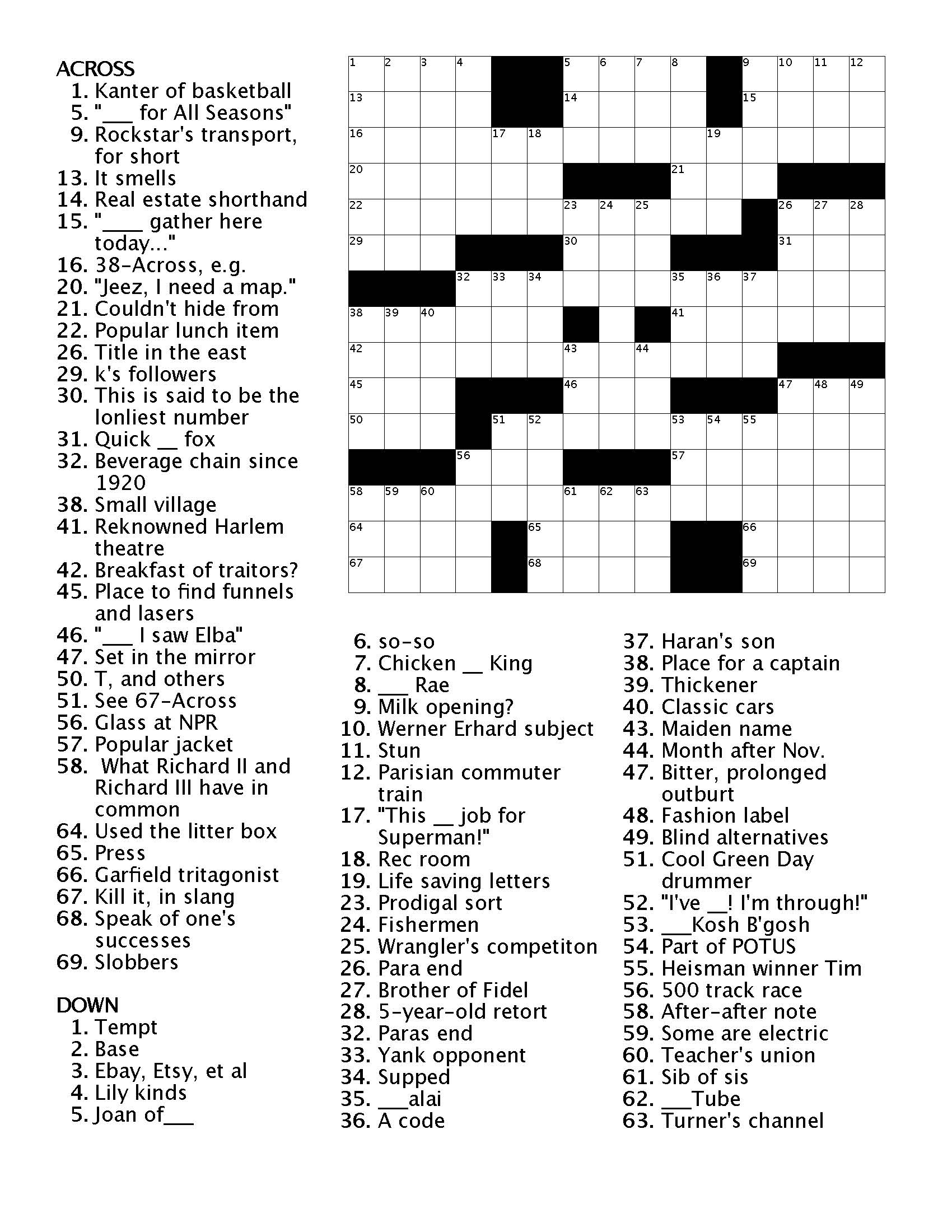 Crossword Puzzles – Jen Wening's web page